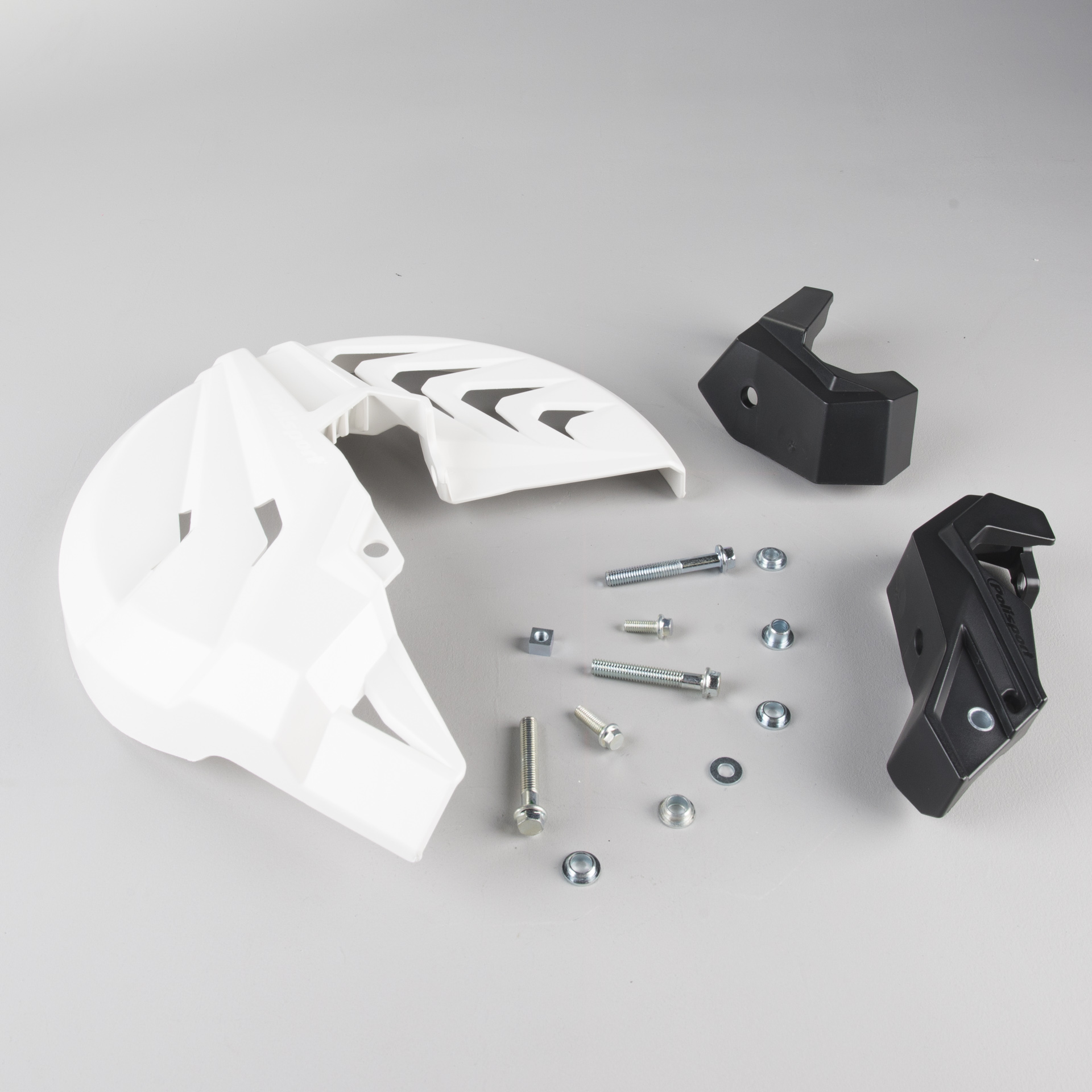 Polisport Brake Disc Protection & Lower Fork Leg Cover White-Black | 24mx